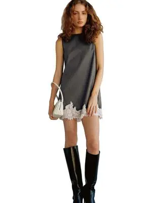 REFORMATION Jessalyn Mini Dress - Grey