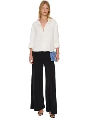 REFORMATION Kessie Knit Wide Leg Pants - Black
