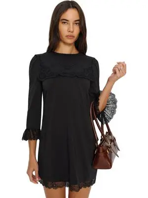 REFORMATION Gracelyn Lace Mini Dress - Black