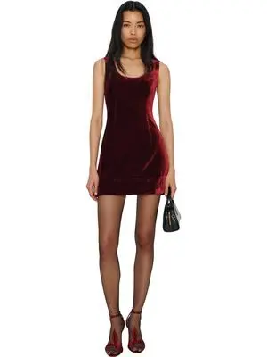 REFORMATION Franceska Velvet Mini Dress - Chianti