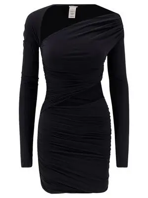AMAZUIN Mini Dress With Drapery - Black