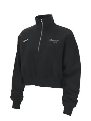 Nike College Phoenix Fleece Cropped 1/4-zip Pullover - Black