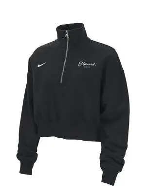 Nike College Phoenix Fleece Cropped 1/4-zip Pullover - Black