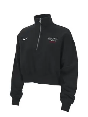 Nike College Phoenix Fleece Cropped 1/4-zip Pullover - Black