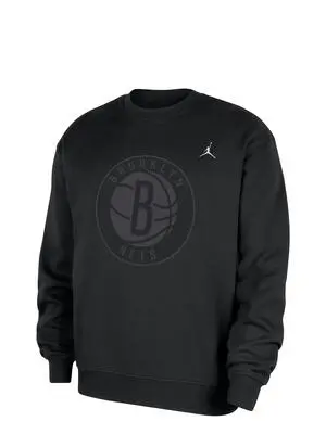 JORDAN Brooklyn Nets Nba Fleece Crew-neck Sweatshirt - Black