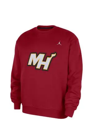 JORDAN Miami Heat Statement Essentials Nba Fleece Crew-neck Sweatshirt - Red