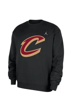 JORDAN Cleveland Cavaliers Statement Essentials Nba Fleece Crew-neck Sweatshirt - Black