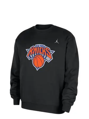 JORDAN New York Knicks Statement Essentials Nba Fleece Crew-neck Sweatshirt - Black