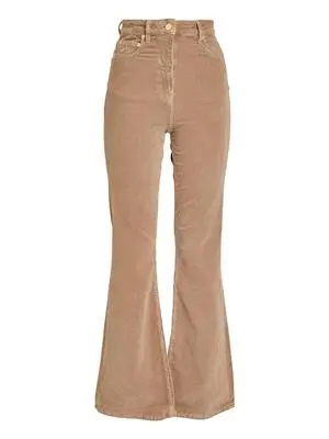 GANNI Cotton-blend Corduroy Flared Pants - Light Brown