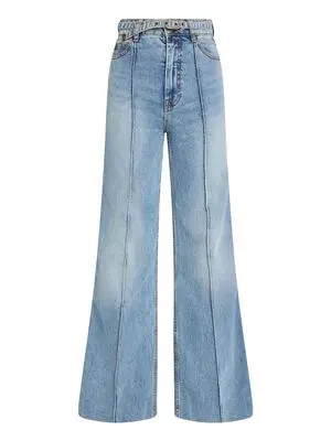 Zimmermann High-rise Wide-leg Jeans - Mid Denim