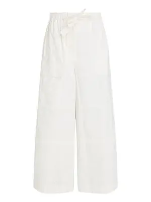 Zimmermann Lace-trimmed Perforated Cotton Cargo Pants - Ivory