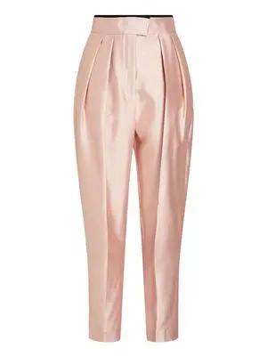 Zimmermann Pleated Tapered Wool-silk Blend Pants - Blush