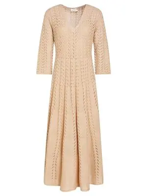 Zimmermann Pointelle-knit Midi Dress - Neutral