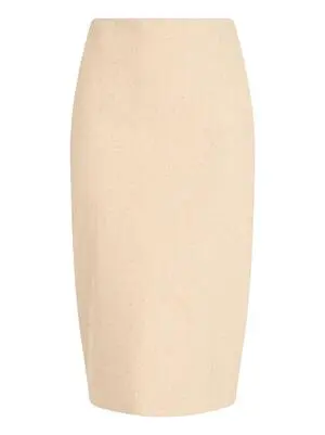 Zimmermann Donegal Cotton And Silk-blend Pencil Skirt - Beige