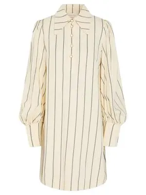 Zimmermann Striped Linen-blend Mini Shirt Dress - Cream