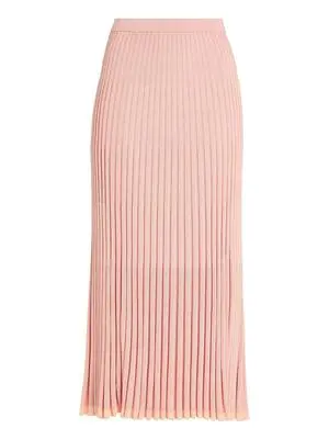 Zimmermann Metallic Ribbed-knit Midi Skirt - Blush