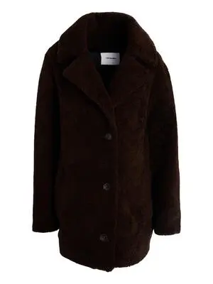 YVES SALOMON Shearling Coat - Chocolate