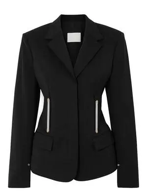 DION LEE Embellished Wool-blend Blazer - Black
