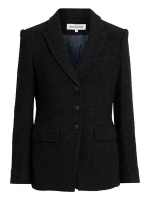 Veronica Beard Orlane Dickey Metallic Cotton-blend Tweed Blazer - Black