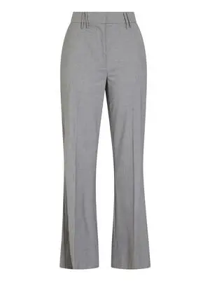 GANNI Twill Flared Pants - Gray