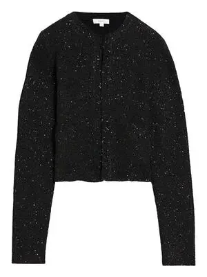 A.L.C. Meg Sequin-embellished Bouclé-knit Cardigan - Black