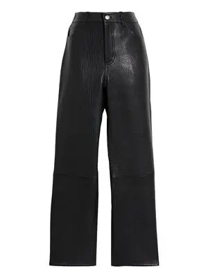 A.L.C. Cameron Cropped Textured Leather Pants - Black