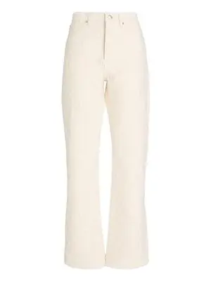 FRAME Denim Jacquard High-rise Straight-leg Jeans - Ecru