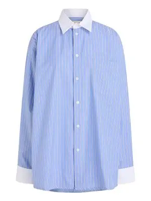 Marni Striped Cotton-poplin Shirt - Light Blue