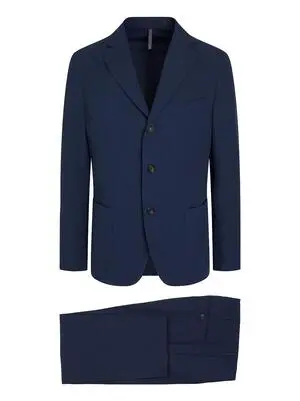 SLOWEAR Cottonblend Seersucker Suit - Navy