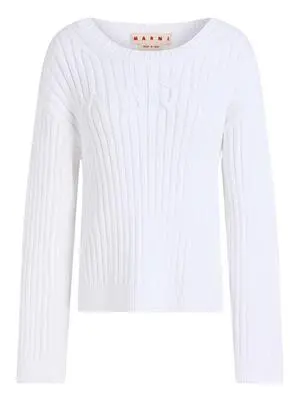 Marni Ribbed Cotton-blend Sweater - White