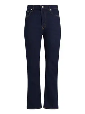 FRAME High-rise Straight-leg Jeans - Dark Denim