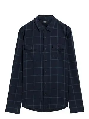 Paige Everett Checked Cottonblend Flannel Shirt - Midnight Blue