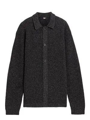 Paige Hinton Donegal Ribbed Cardigan - Dark Gray
