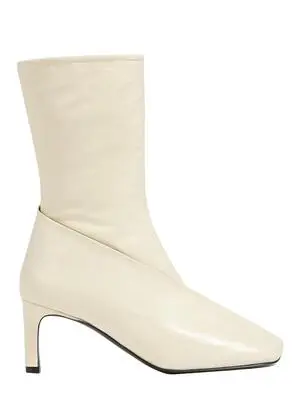 JIL SANDER Leather Ankle Boots - Cream