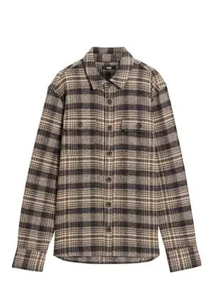 Paige Wilbur Checked Cottonflannel Overshirt - Mushroom