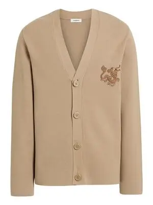 Sandro Appliquéd Knitted Cardigan - Sand