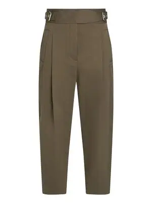 3.1 Phillip Lim Cropped Cotton Tapered Pants - Army Green