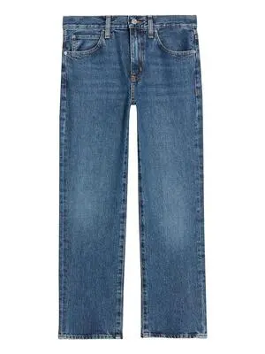 FRAME High-rise Straight-leg Jeans - Mid Denim