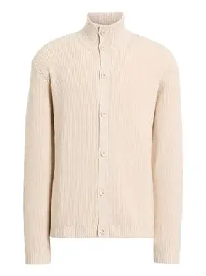 Paige Groveland Ribbed Cotton And Wool-blend Cardigan - Ecru