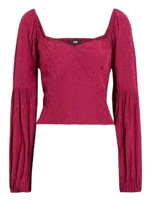 Paige Sydnee Floral Jacquard Top - Crimson