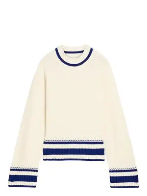 Chinti & Parker Guernsey Striped Wool And Cashmere-blend Sweater - Ivory