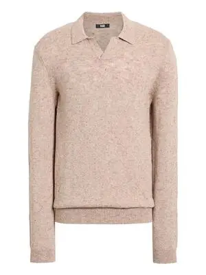 Paige Valdez Cotton And Linen-blend Polo Sweater - Neutral