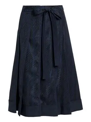 3.1 Phillip Lim Pleated Satin-jacquard Skirt - Midnight Blue