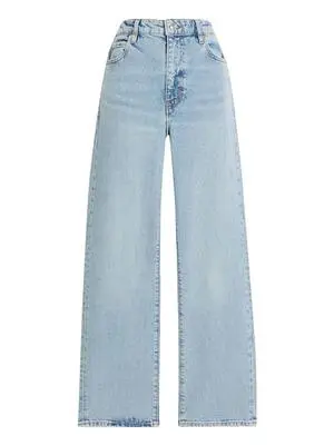 FRAME The Pixie Ruler High-rise Straight-leg Jeans - Light Denim