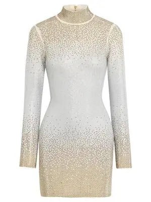 Retrofete Anica Crystal-embellished Knitted Mini Dress - Silver