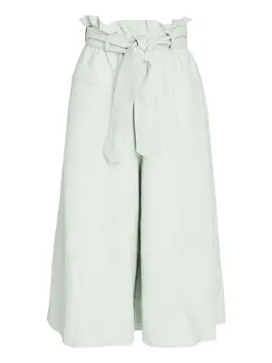Zimmermann Ruffled Leather Culottes - Mint
