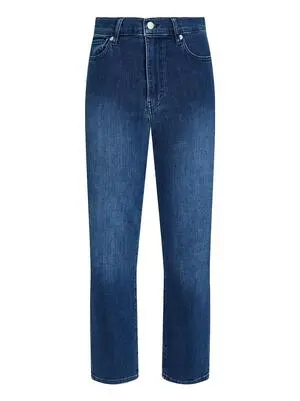 FRAME Le Sleek Straight High-rise Jeans - Dark Denim