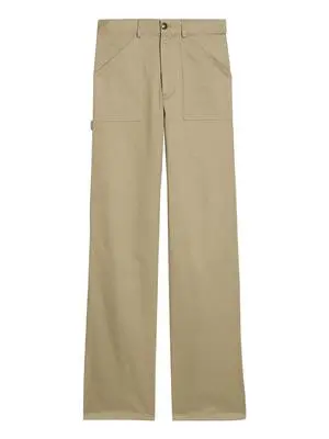 NILI LOTAN Quentin Cotton Flared Pants - Sage Green