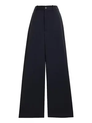 NILI LOTAN Johan Wool-blend Twill Wide-leg Pants - Midnight Blue