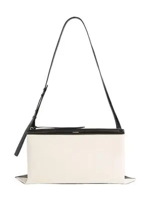 JIL SANDER Leather And Canvas Shoulder Bag